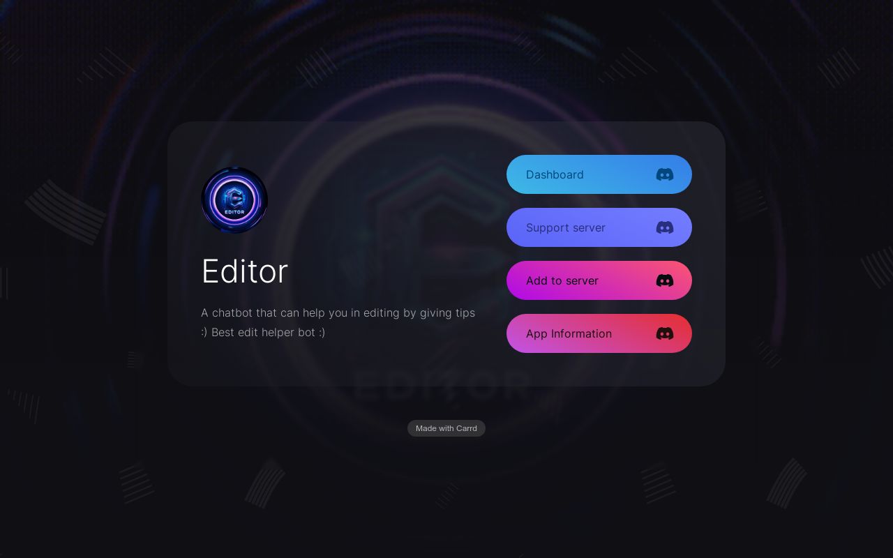 Editor dashboard